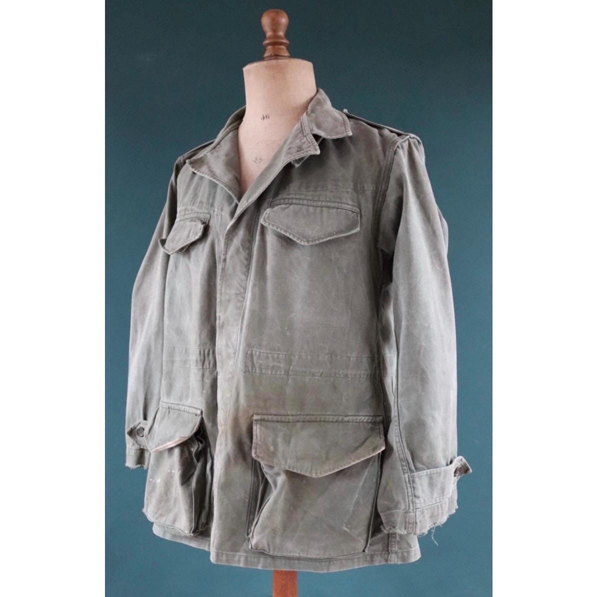 Vintage French army jacket - 1950s M47 - military utility - 46” chest ...